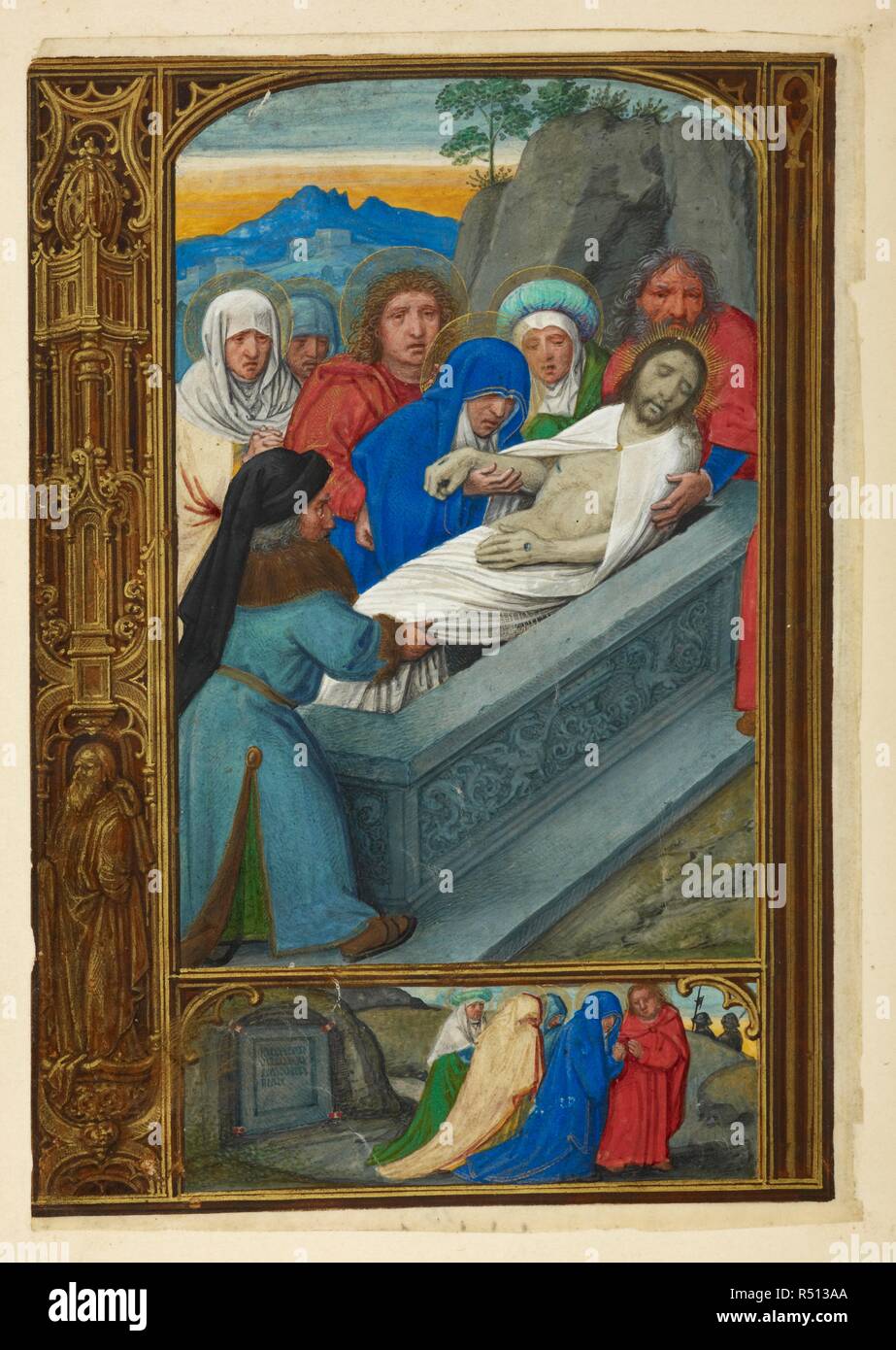 Entombment of Jesus Christ. Bottom, Saint John and the three Maries ...