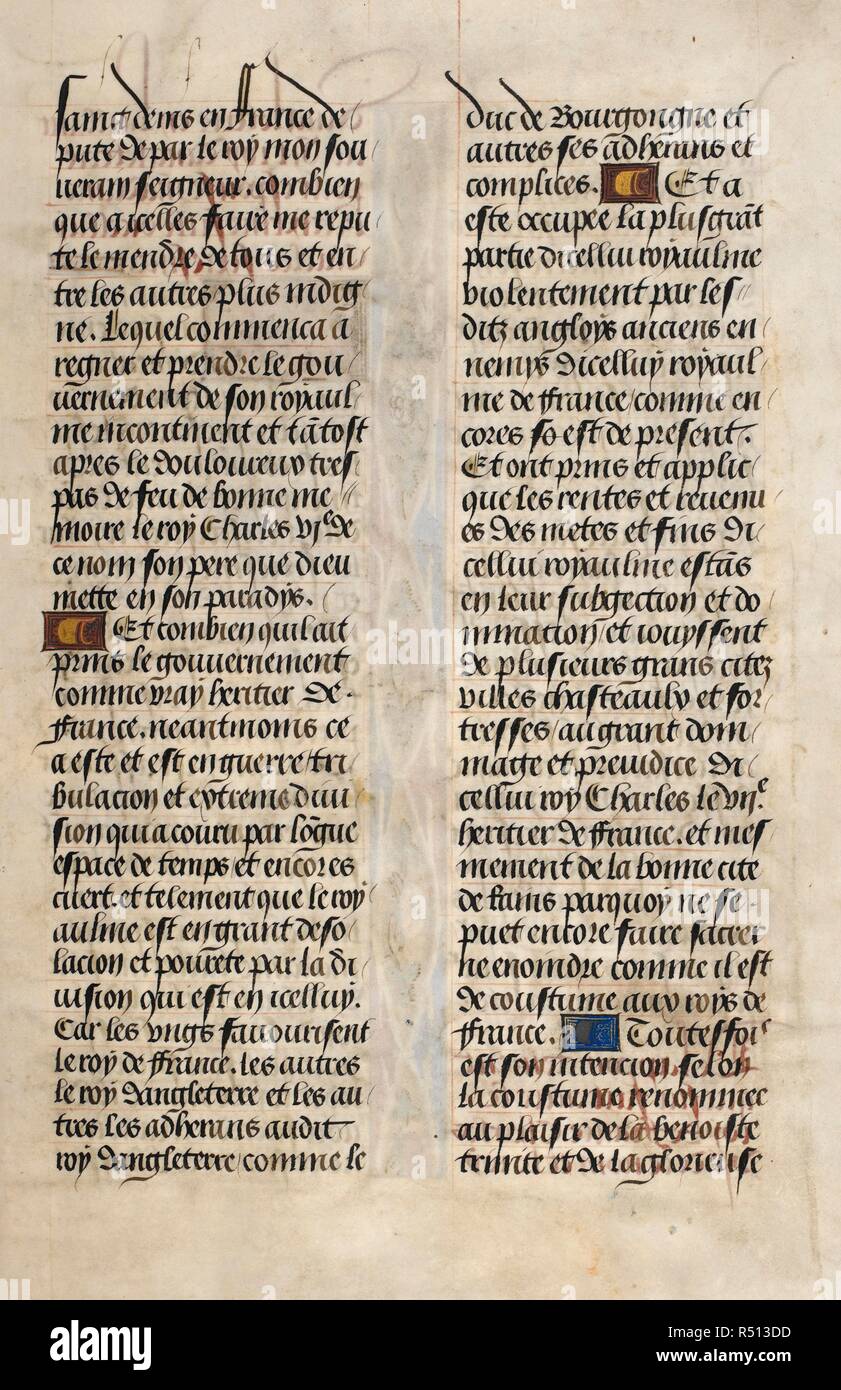 Text with illuminated initials. Chroniques de France ou de Saint Denis ...