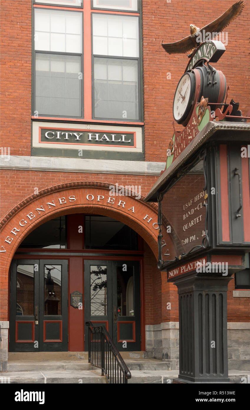 Vergennes city hall and opera house Vermont Stock Photo - Alamy