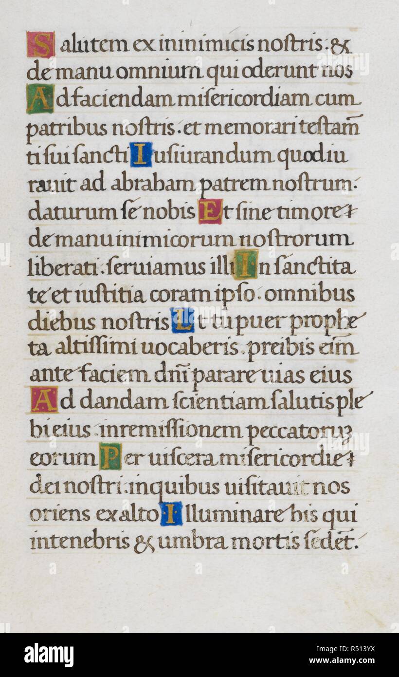 Text page; Benedictus. Mirandola Hours. Italy, circa 1490-1499. [Whole ...