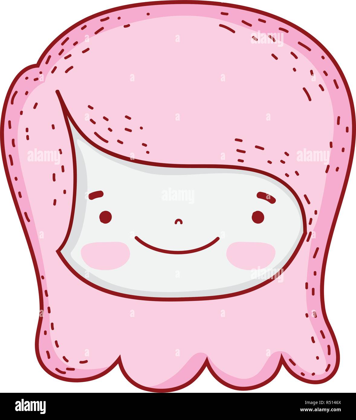 beautiful little girl head character Stock Vector Image & Art - Alamy