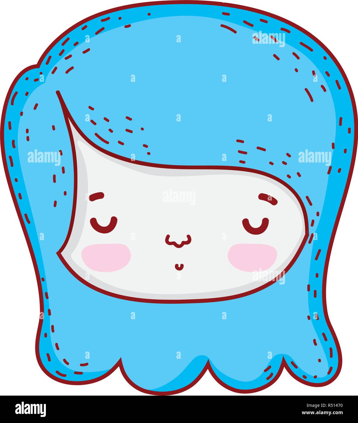 beautiful little girl head character Stock Vector Image & Art - Alamy