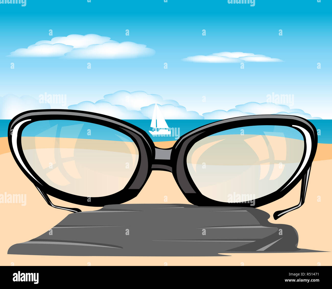 Spectacles on beach Stock Photo - Alamy