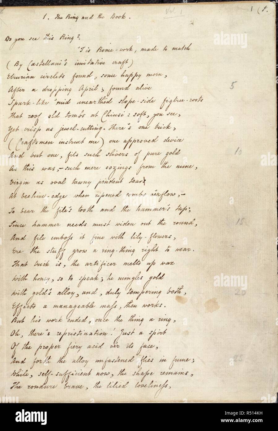 Poem of Robert Browning. The Ring and the Book. Italy [Florence]; 1868 ...