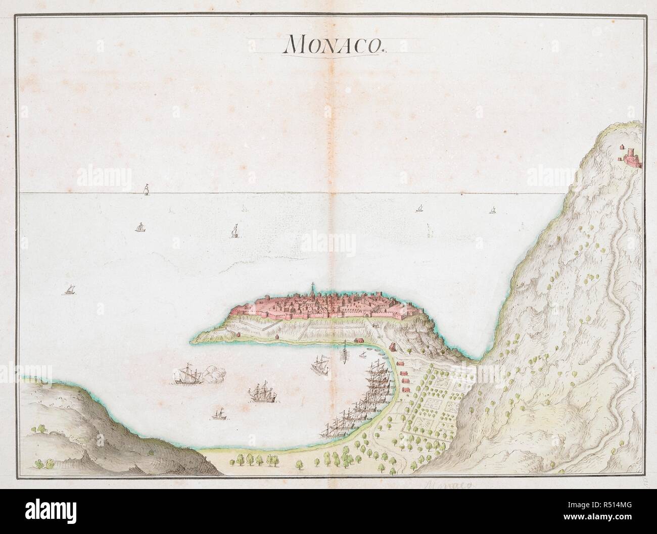 Bird's eye view of Monaco from the North, with Mont Agel in the ...