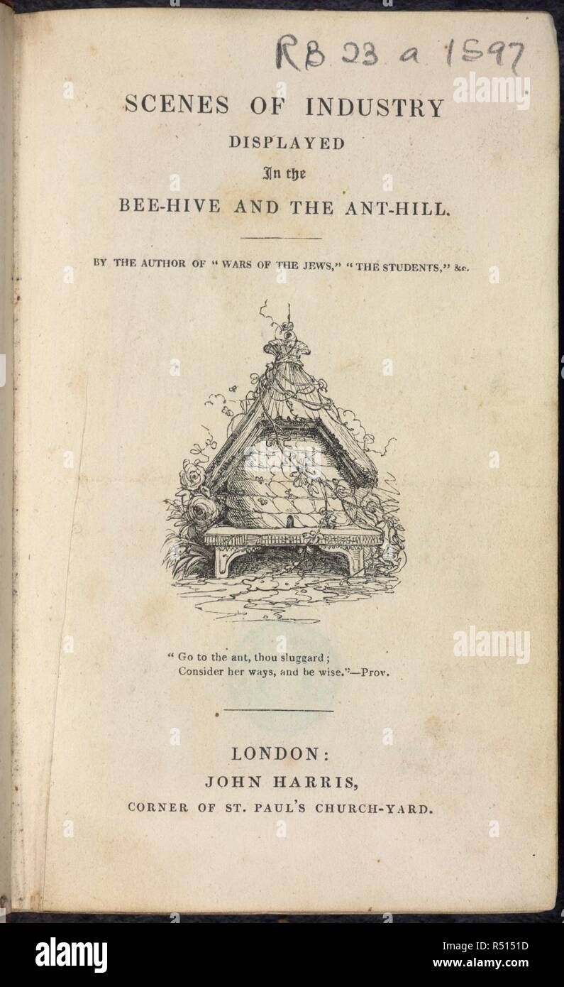 Title page. Scenes of Industry displayed in the Bee-Hive and the Ant ...