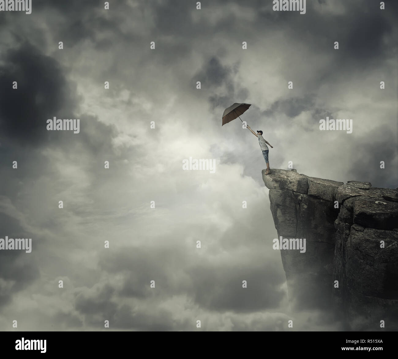 Umbrella flies away hi-res stock photography and images - Alamy