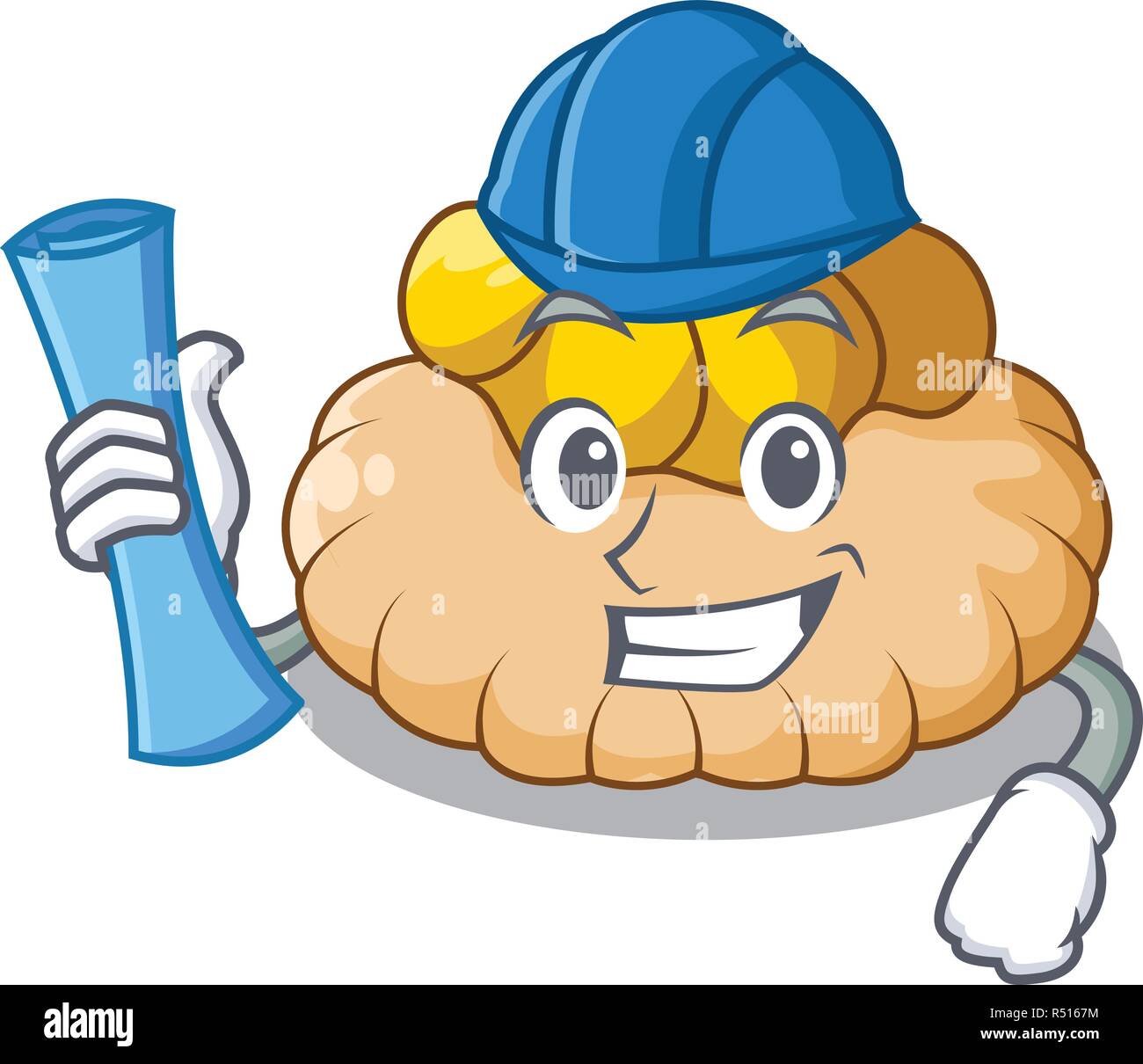 Architect delicious biscuit with ice cream character Stock Vector Image ...