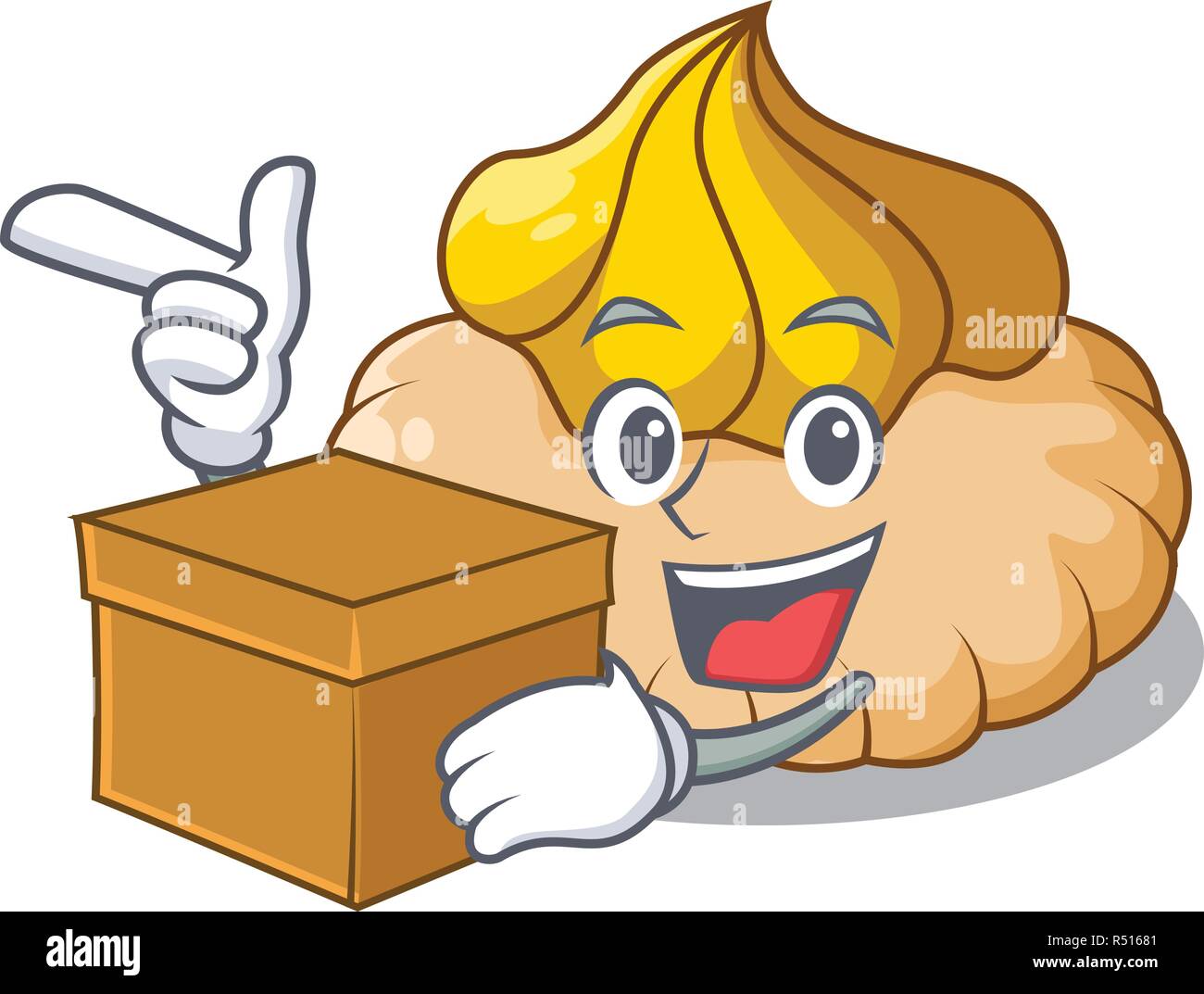 With box delicious biscuit with ice cream character Stock Vector Image ...