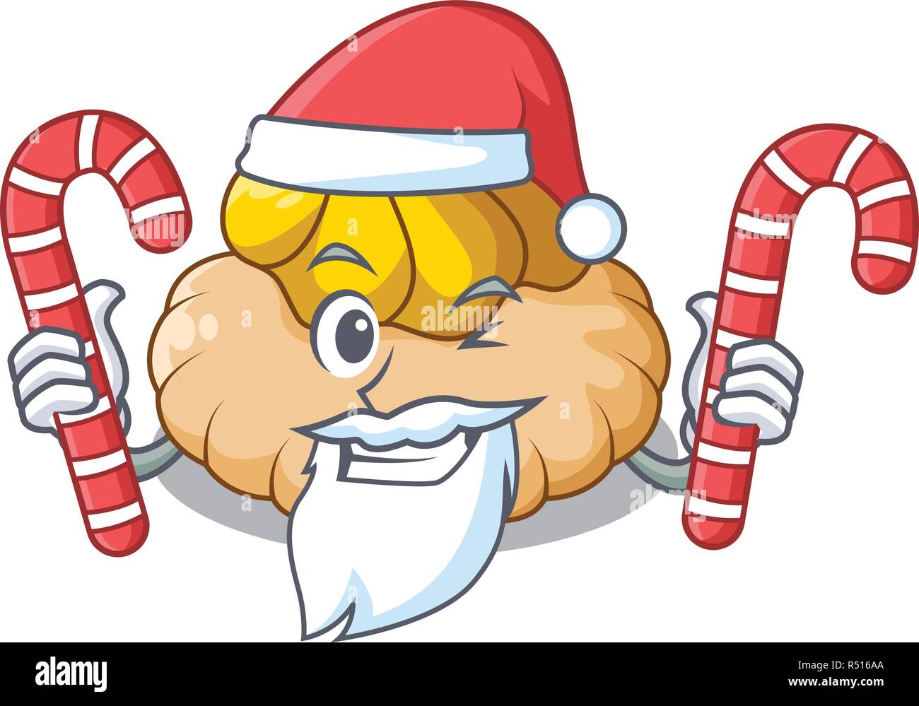 Santa with candy ice cream biscuit on wafers cartoon Stock Vector Image ...