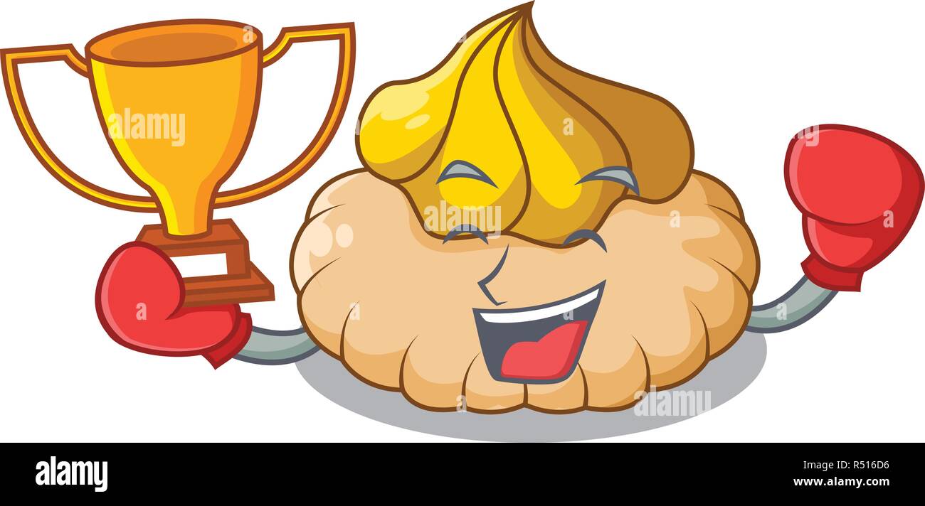 Boxing winner ice cream biscuit on wafers cartoon Stock Vector Image ...