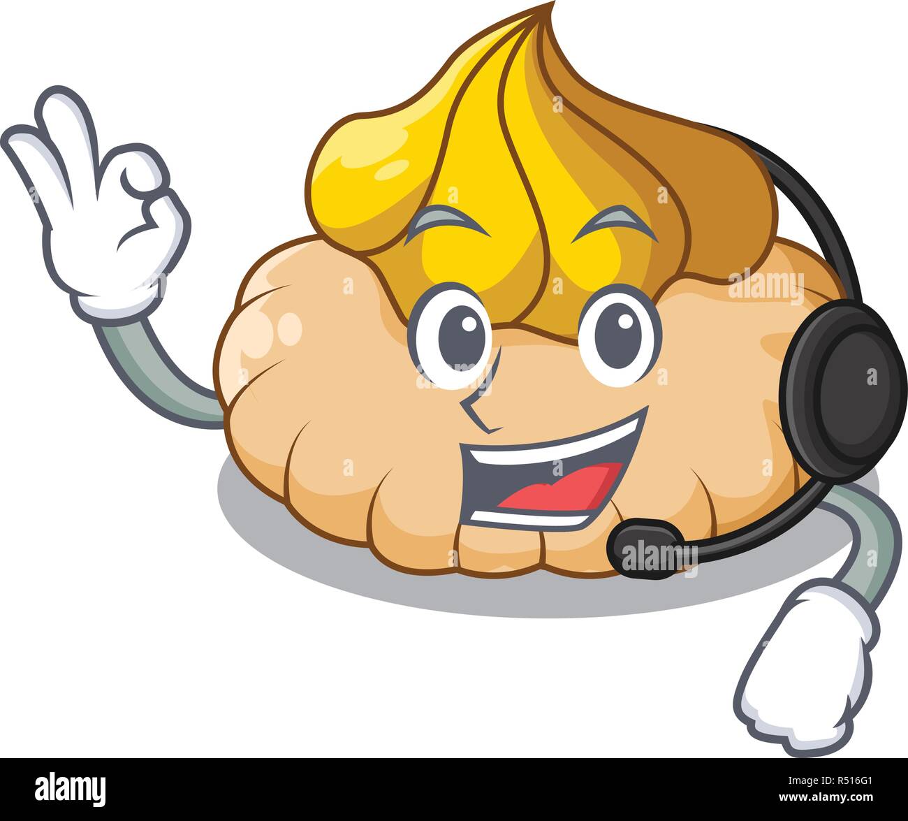 With headphone ice cream biscuit on wafers cartoon Stock Vector Image ...
