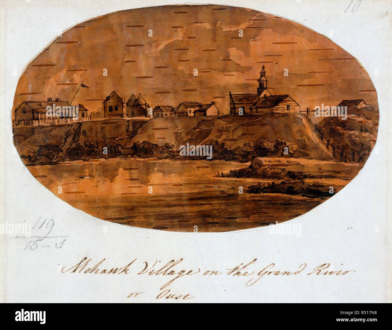 Mohawk village on the Grand River, or Ouse. A collection of thirty-one ...