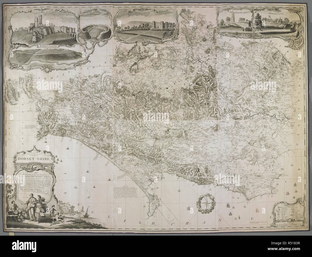 A map of Dorsetshire. Dorsetshire. Ross, 1765. Source: Maps K.Top.12.3. ...