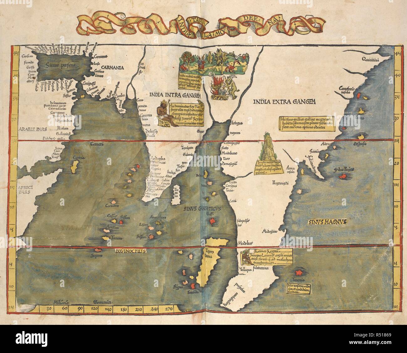 16th century map showing part of India. Claudii Ptolemaei ... opus ...