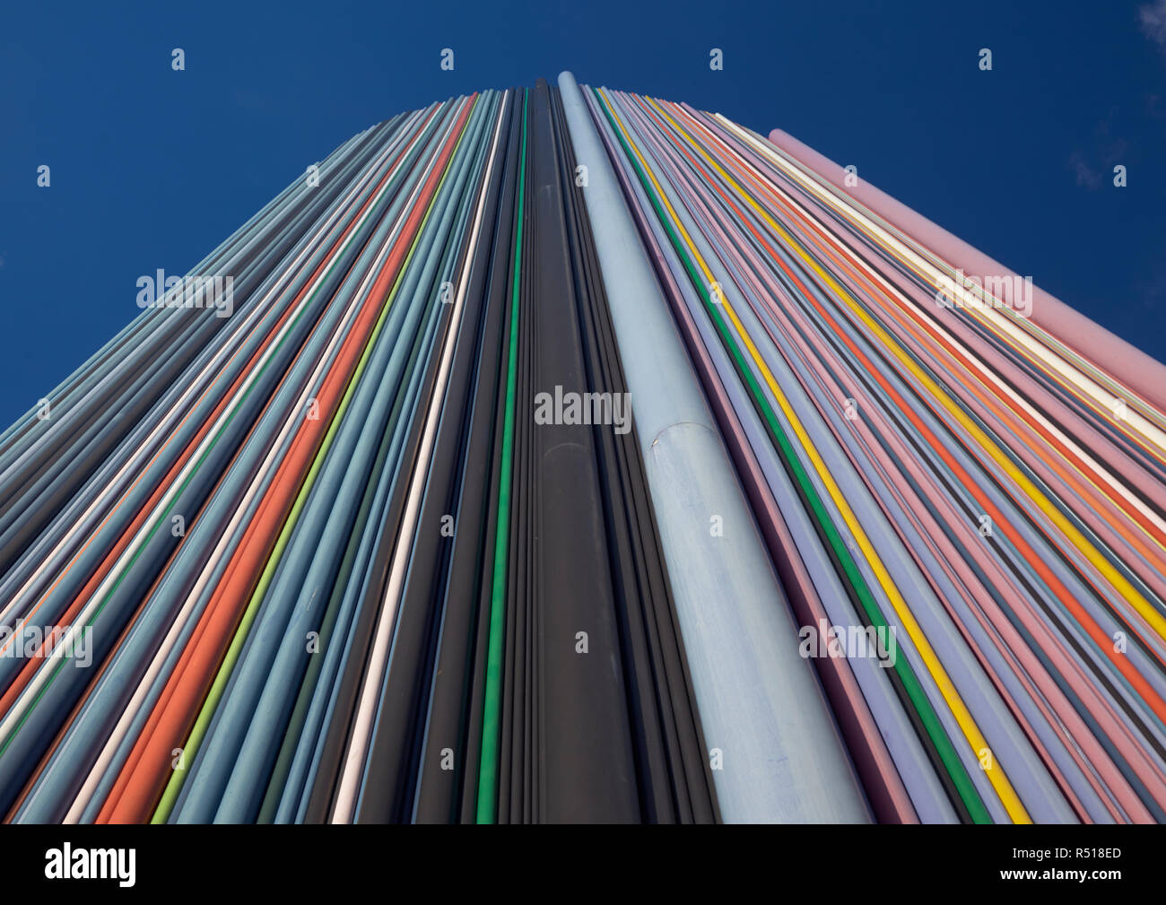 Le Moretti ventilation shaft covered in coloured tubes by Raymond ...