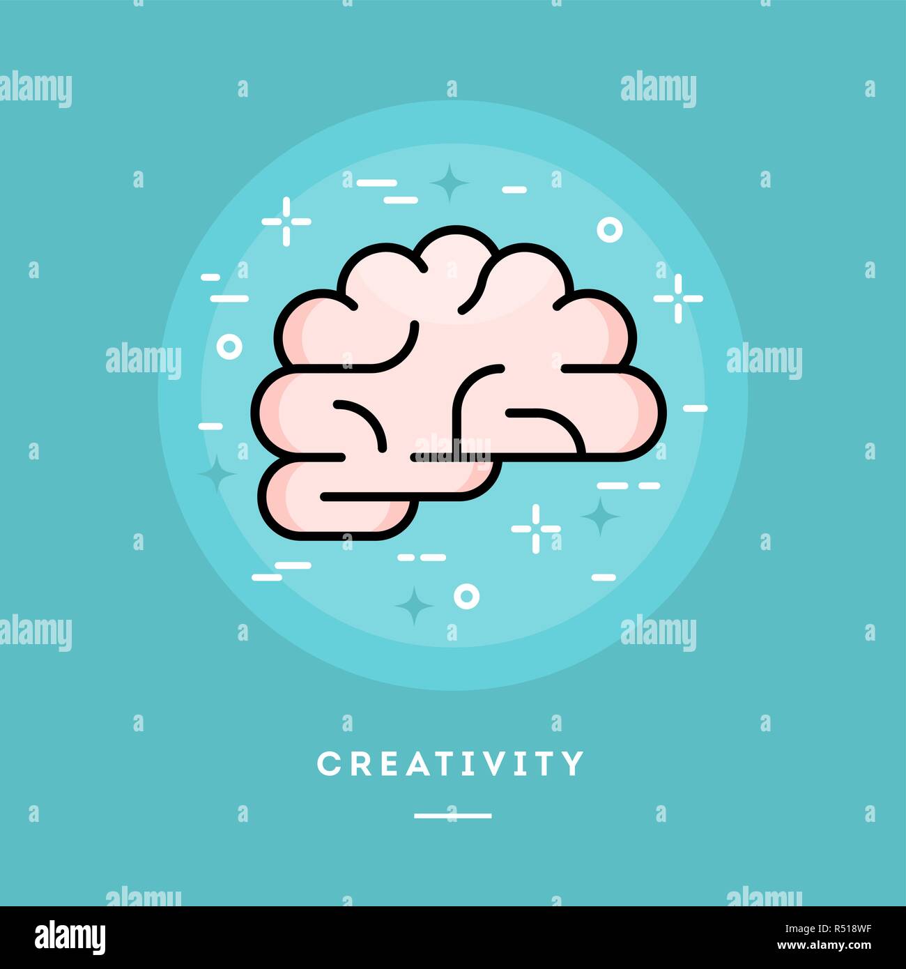 Modern human brain line Stock Vector Images - Alamy