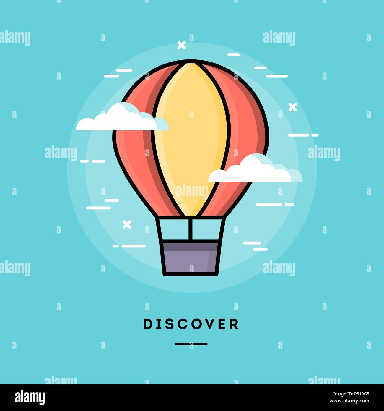 Discover, flat design thin line banner Stock Vector Image & Art - Alamy