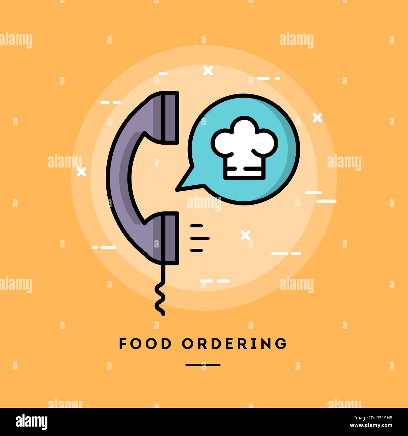 Concept ordering food phone Stock Vector Images - Alamy