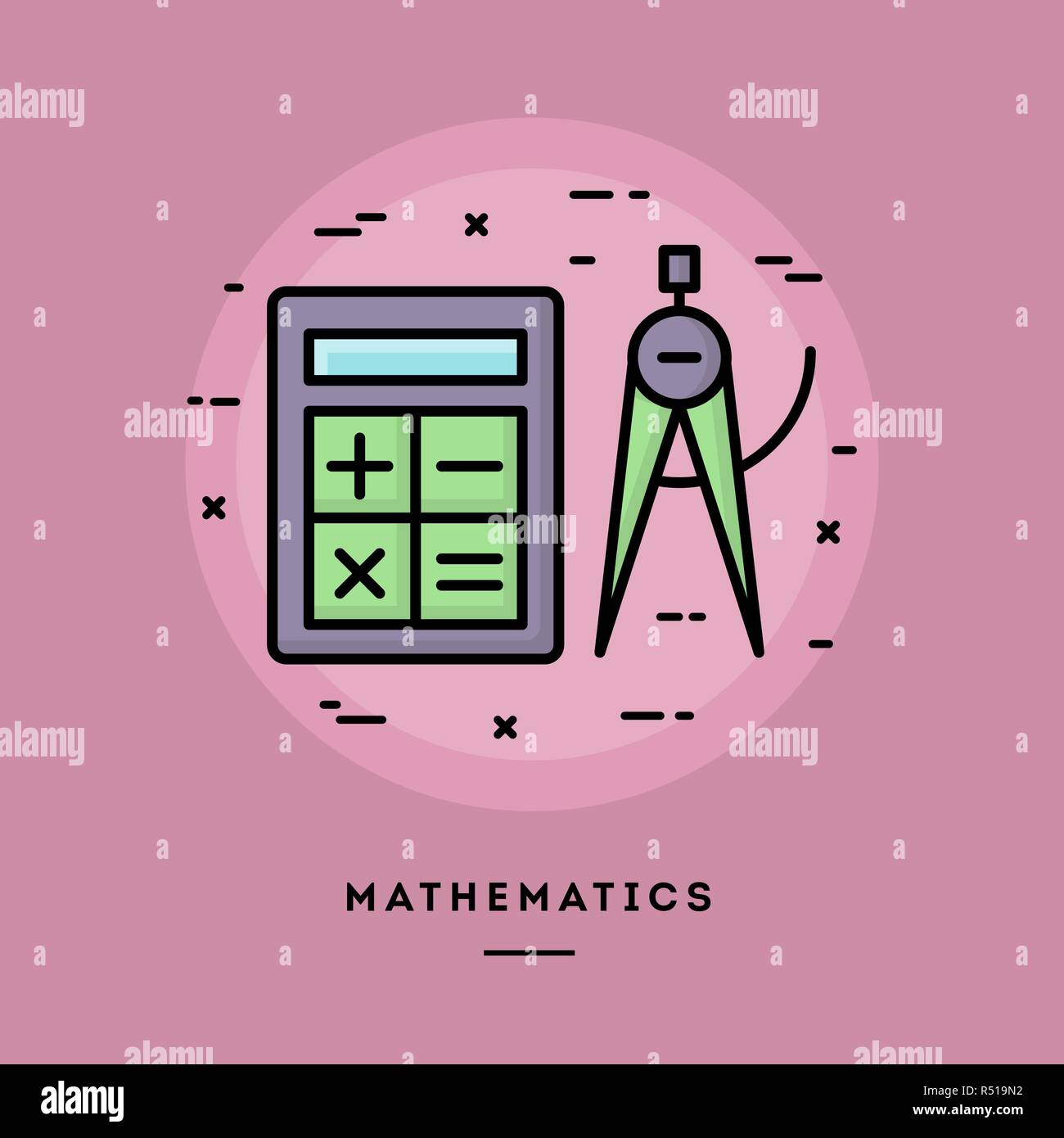Mathematics, flat design thin line banner Stock Vector Image & Art - Alamy