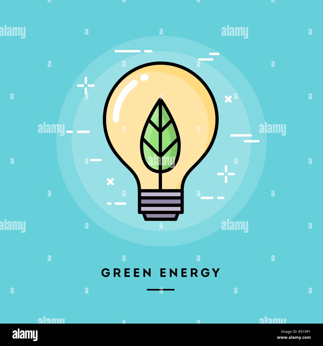 Green thin leaf Stock Vector Images - Alamy