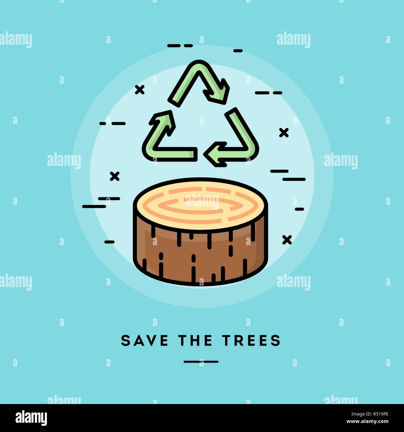Save the trees, flat design thin line banner Stock Vector Image & Art ...