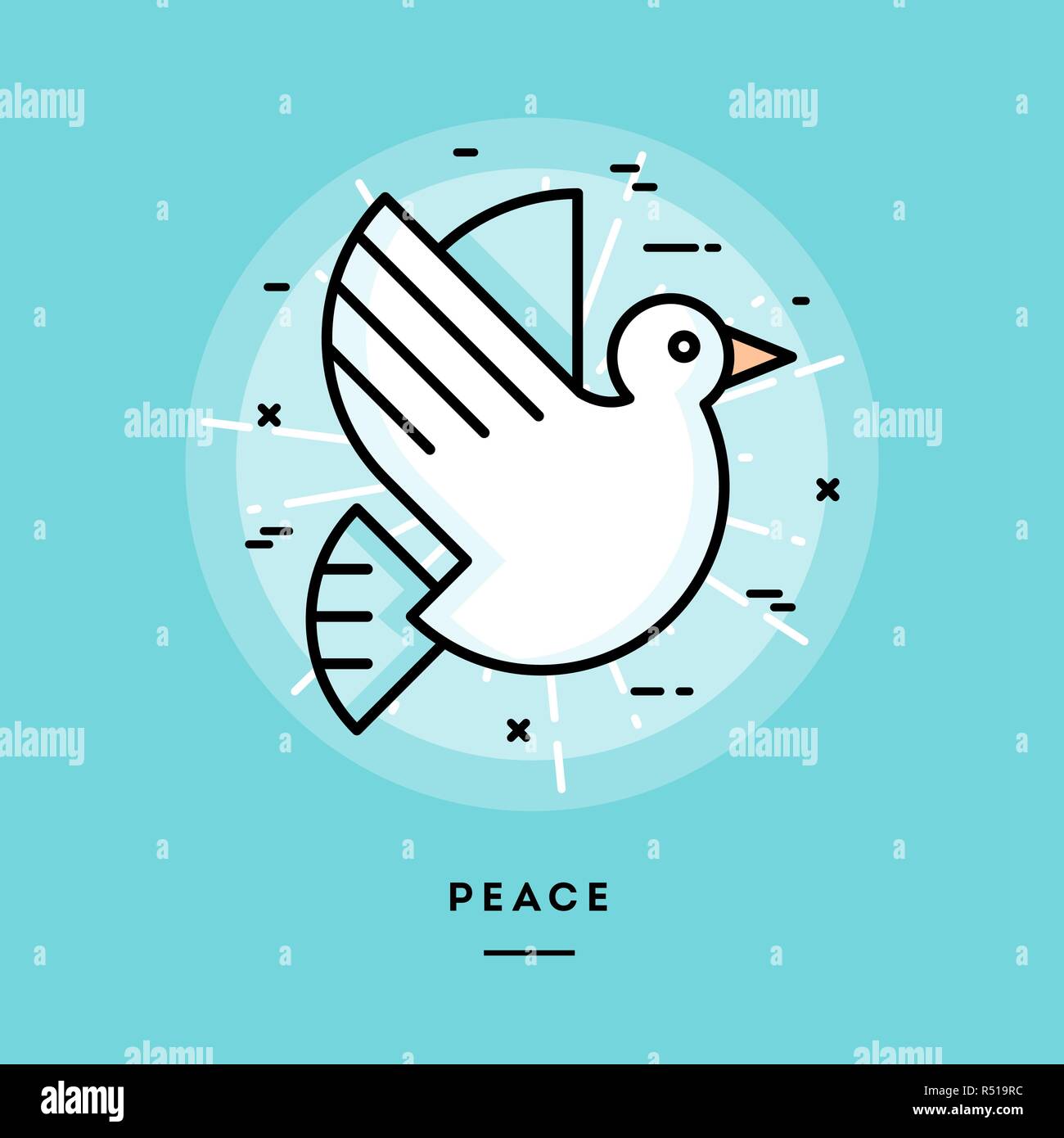 Peace, flat design thin line banner Stock Vector Image & Art - Alamy