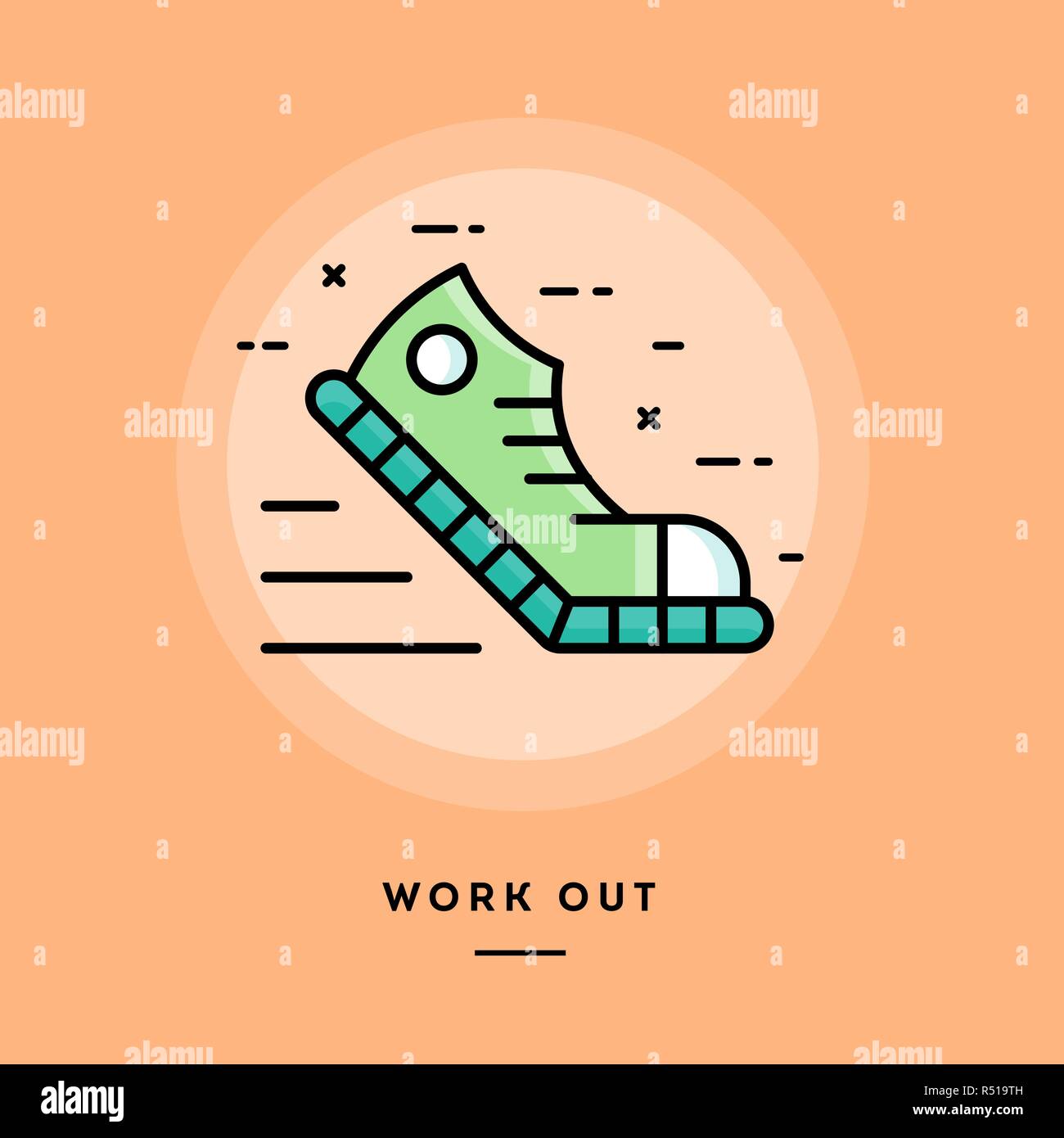 Work out, flat design thin line banner Stock Vector Image & Art - Alamy