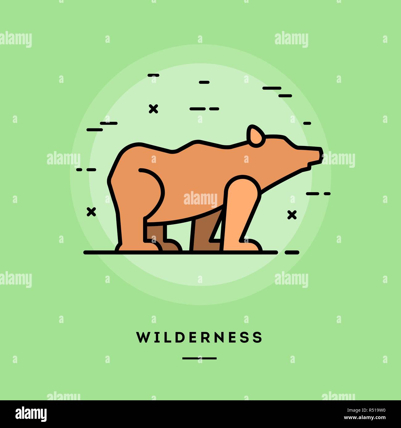 Wilderness, flat design thin line banner Stock Vector Image & Art - Alamy