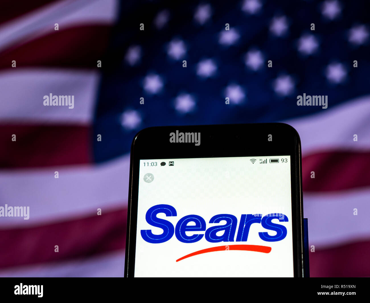 Sears Department store company logo seen displayed on smart phone Stock ...