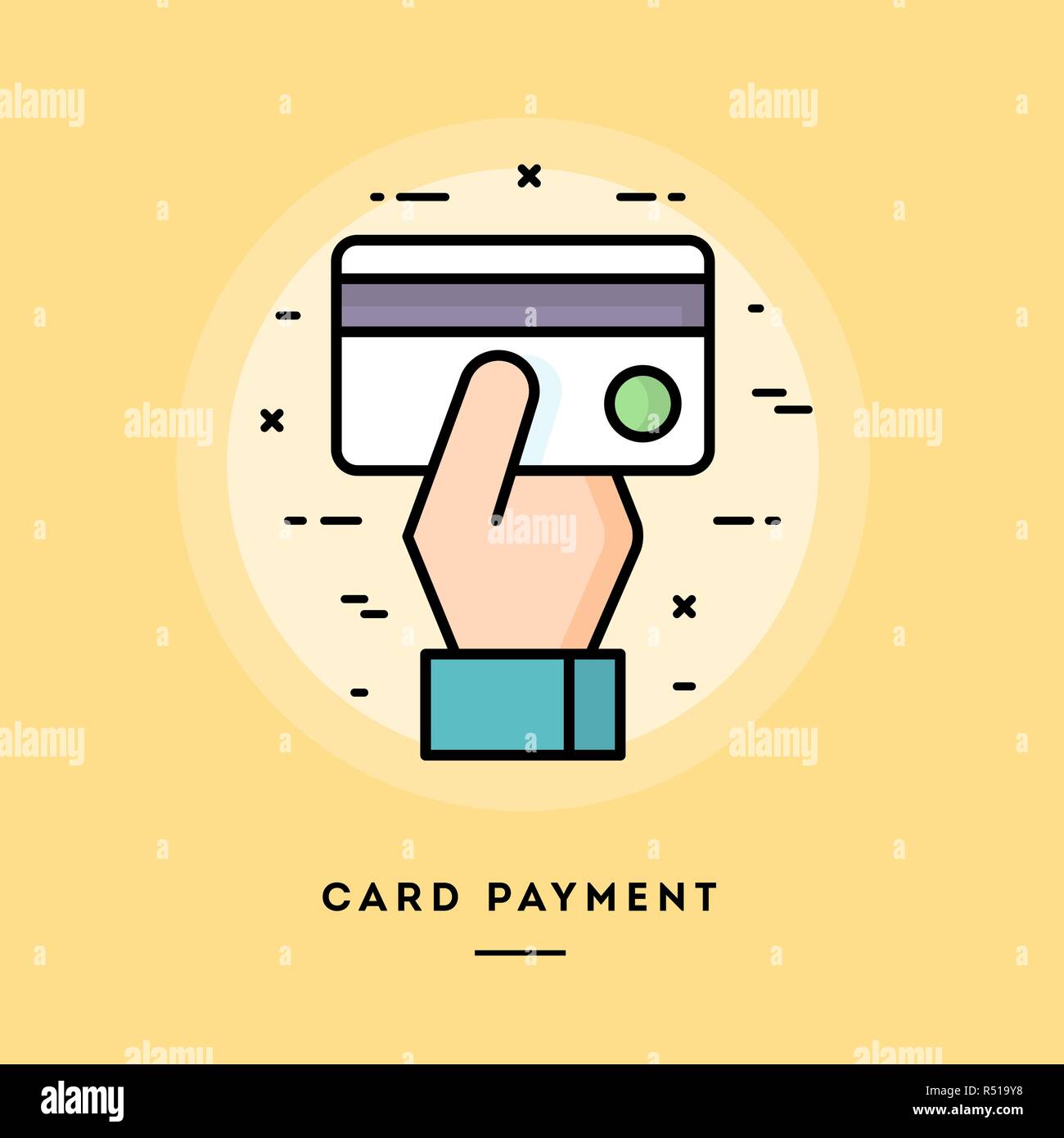Card payment, flat design thin line banner Stock Vector Image & Art - Alamy