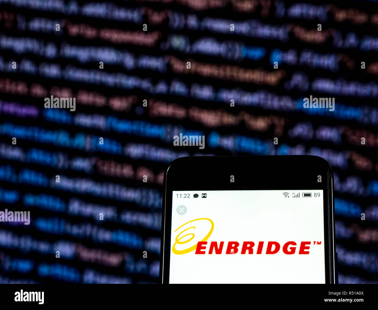 Enbridge Natural gas distribution company logo seen displayed on smart ...