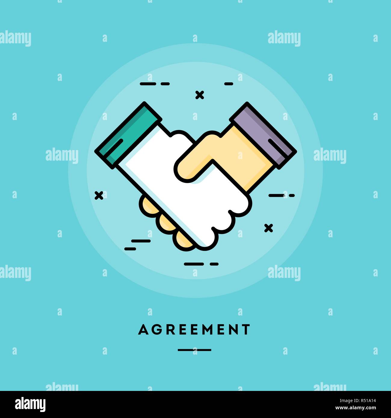 Agreement, flat design thin line banner Stock Vector Image & Art - Alamy