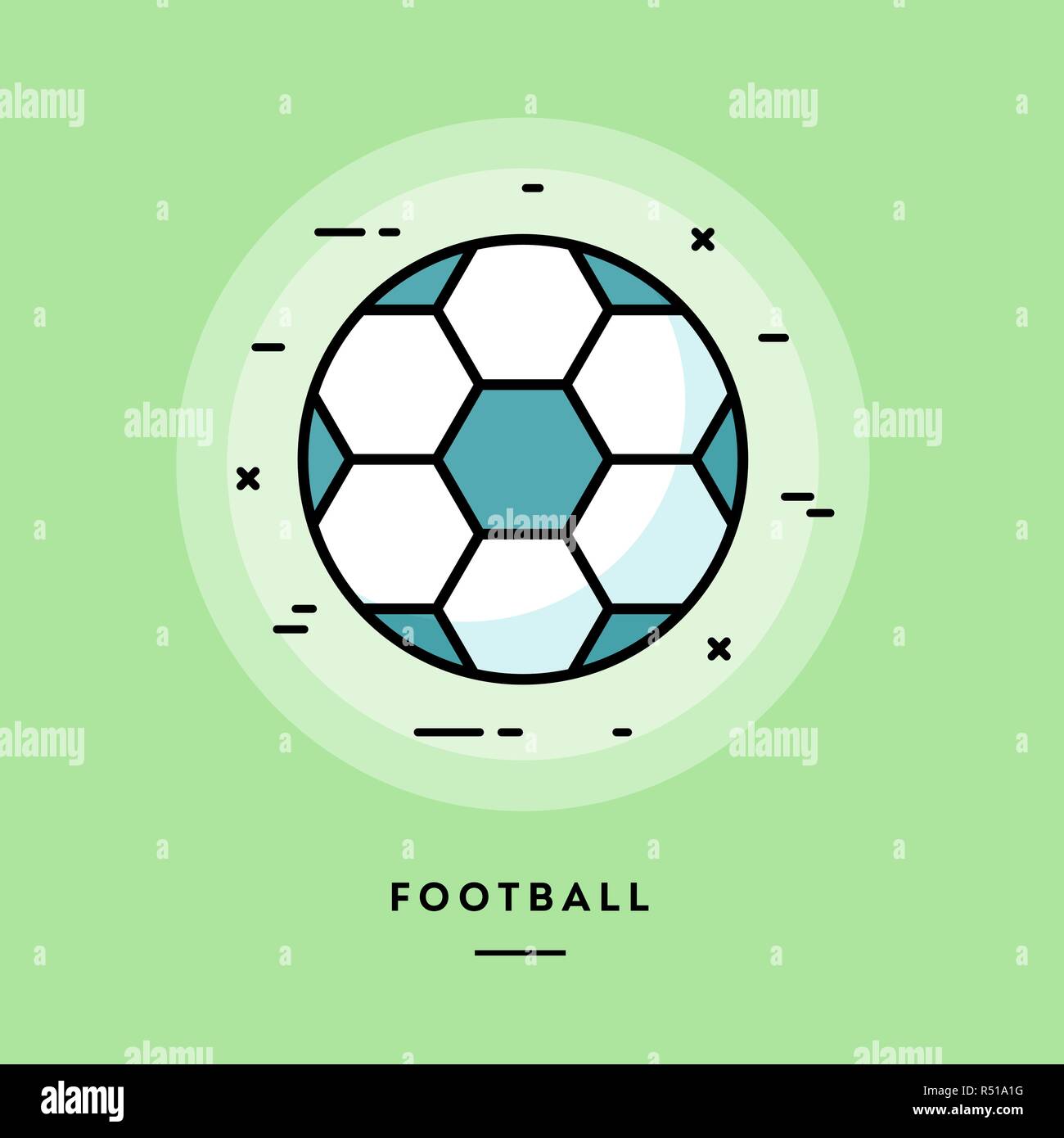 Football, flat design thin line banner Stock Vector Image & Art - Alamy