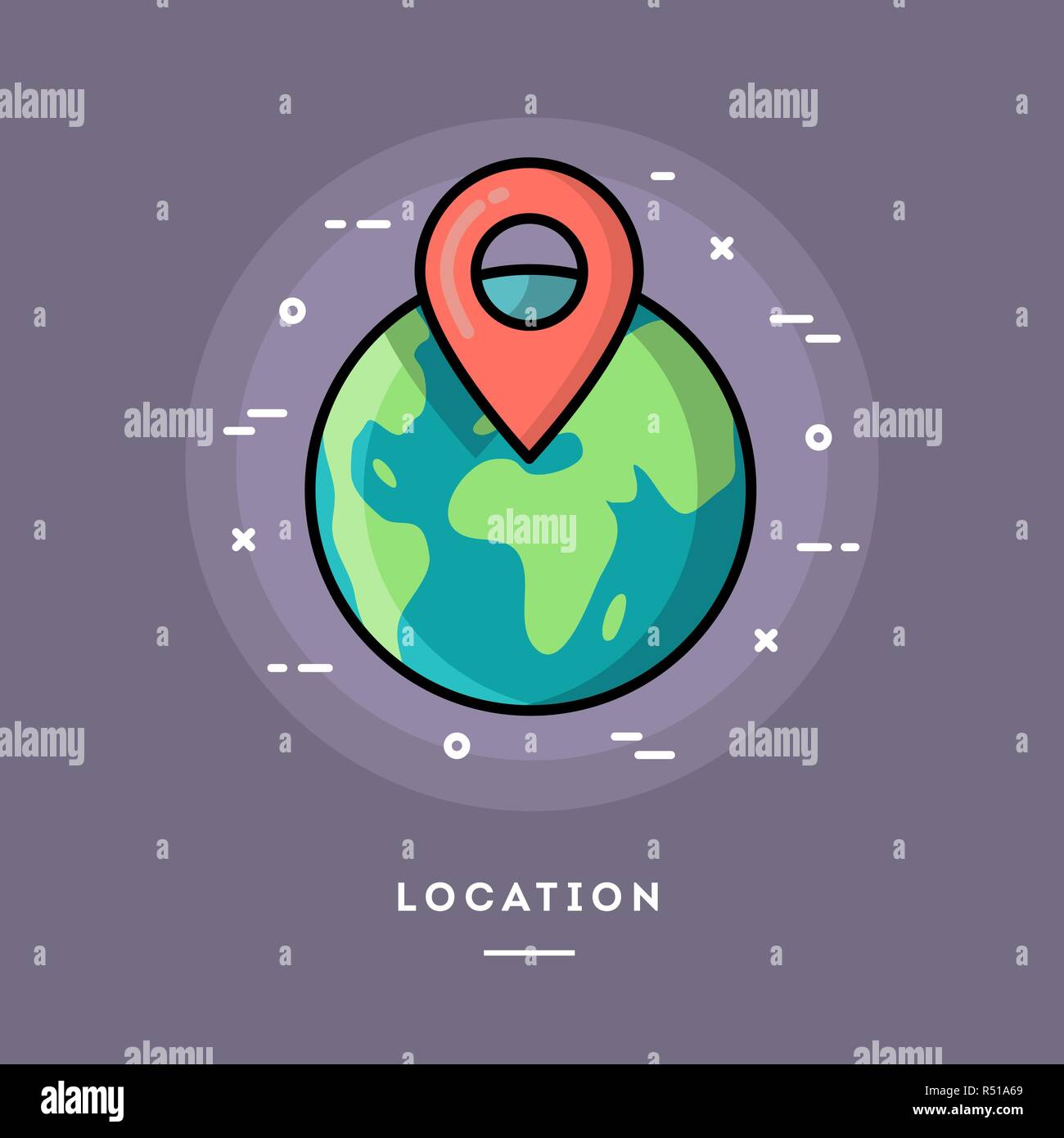 Location, flat design thin line banner Stock Vector Image & Art - Alamy