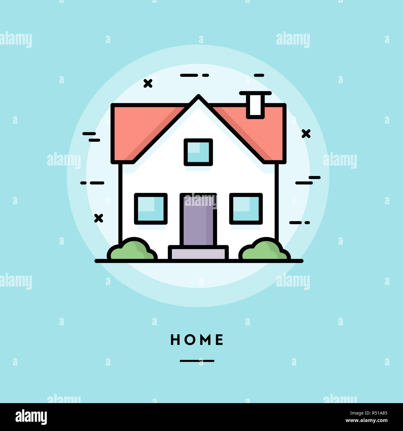 Modern thin line house Stock Vector Images - Alamy