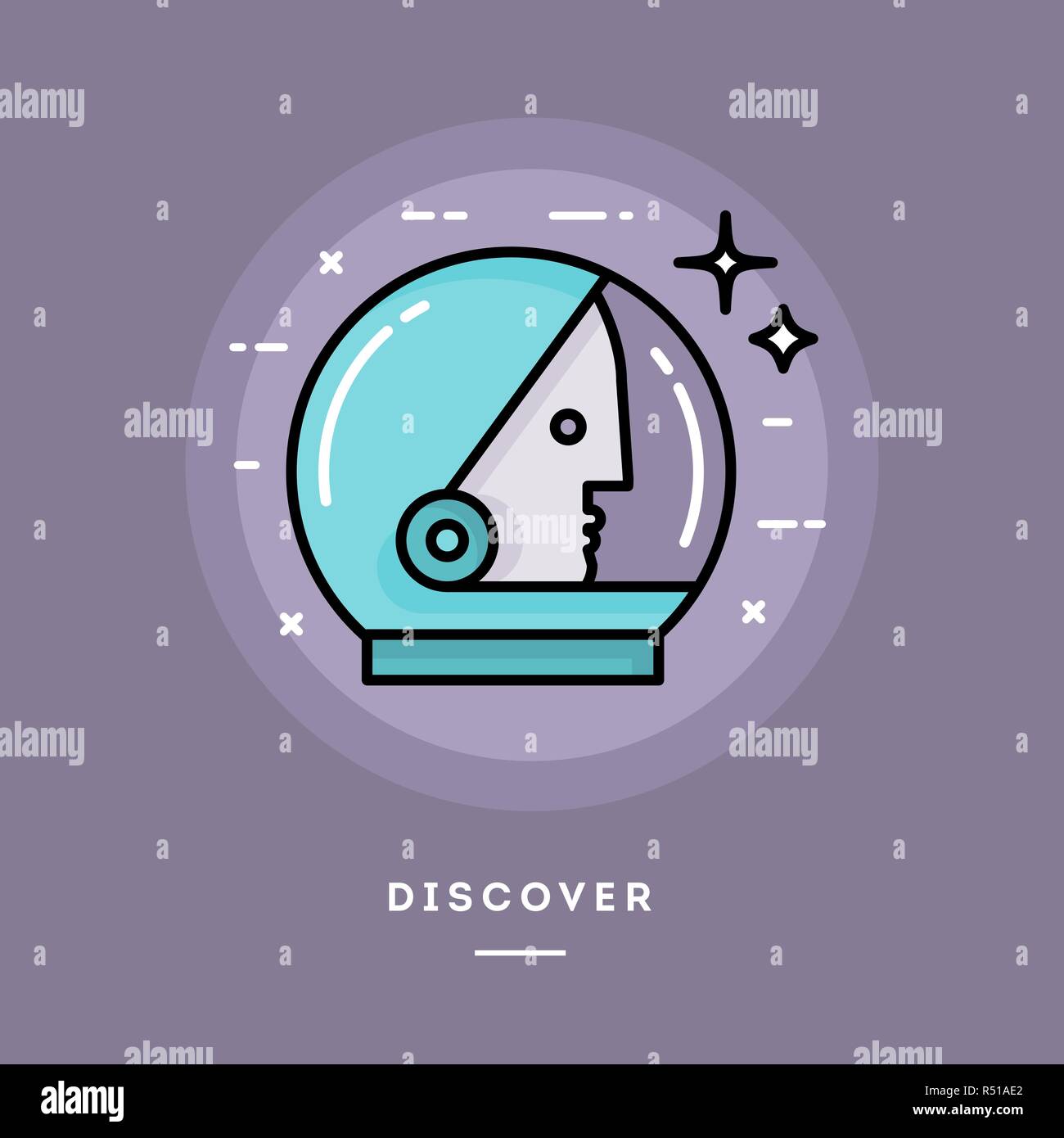 Discover, flat design thin line banner Stock Vector Image & Art - Alamy