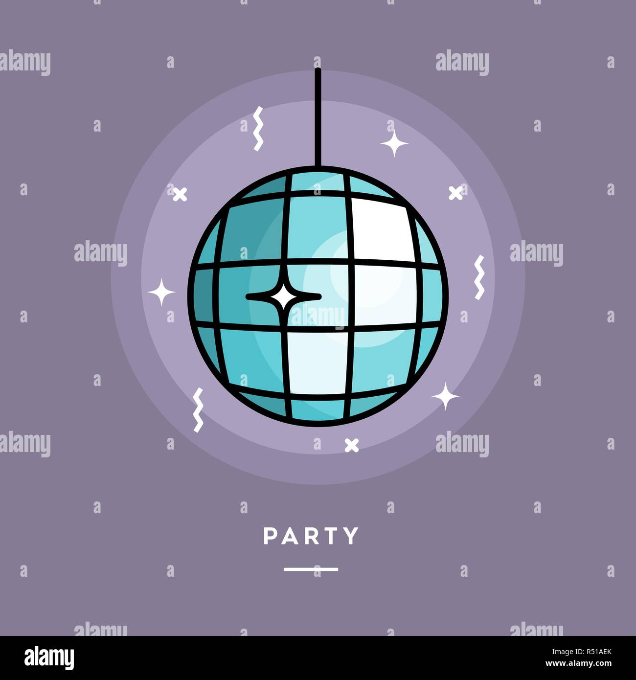 Party, flat design thin line banner Stock Vector Image & Art - Alamy
