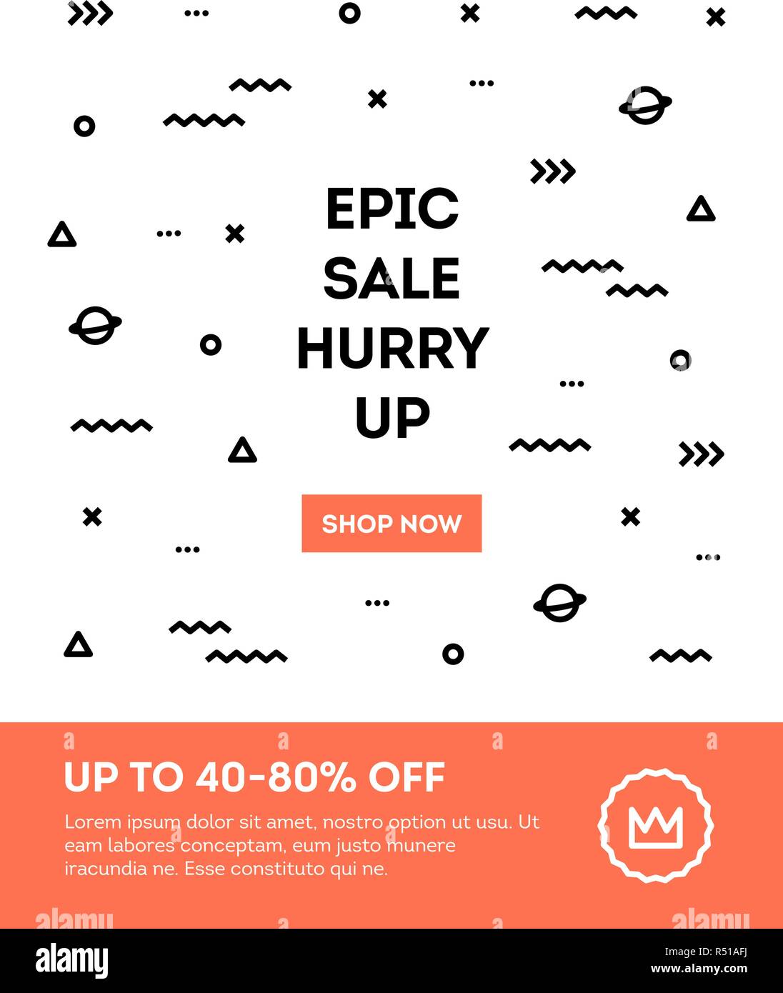 Sale, discount, online shopping banner, newsletter template Stock ...