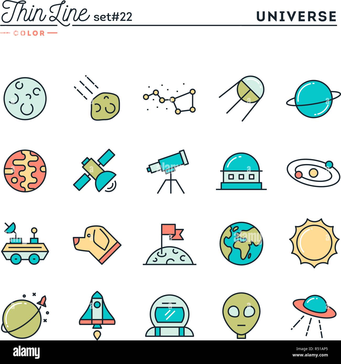 Universe, celestial bodies, rocket launching, astronomy and more, thin ...