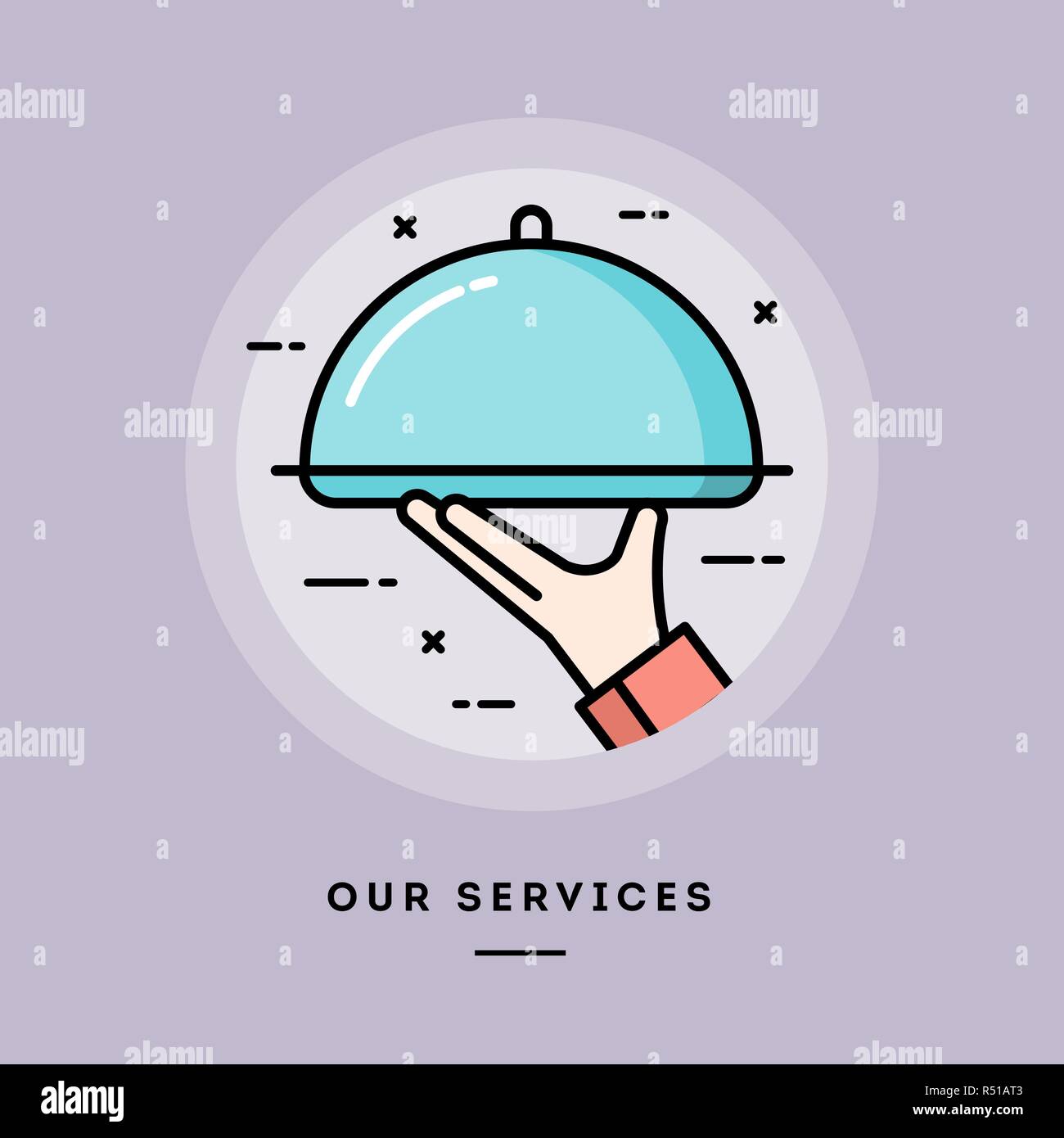 Gourmet restaurant flat banner Stock Vector Images - Alamy