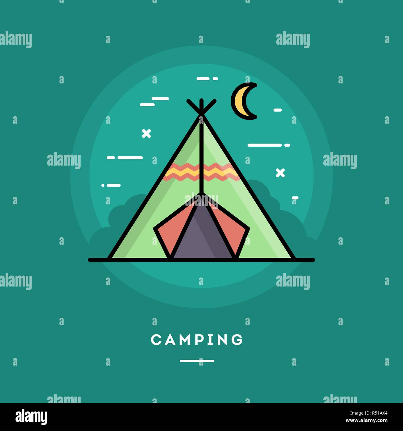 Modern camping tent in Stock Vector Images - Alamy
