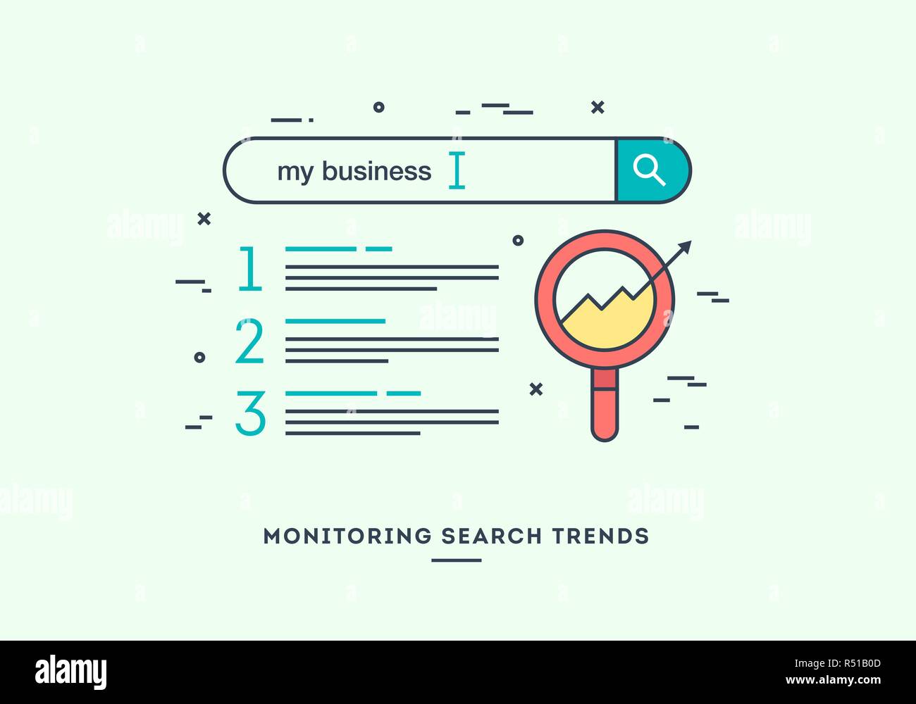 Monitoring search trends, digital marketing concept Stock Vector Image ...
