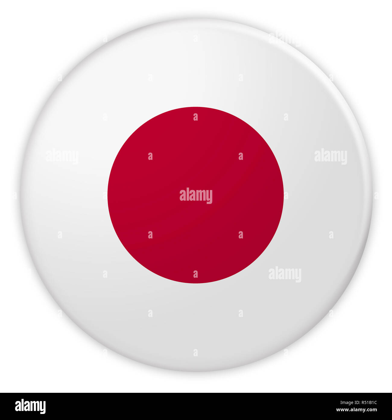 Japan Flag Button, News Concept Badge, 3d illustration on white ...