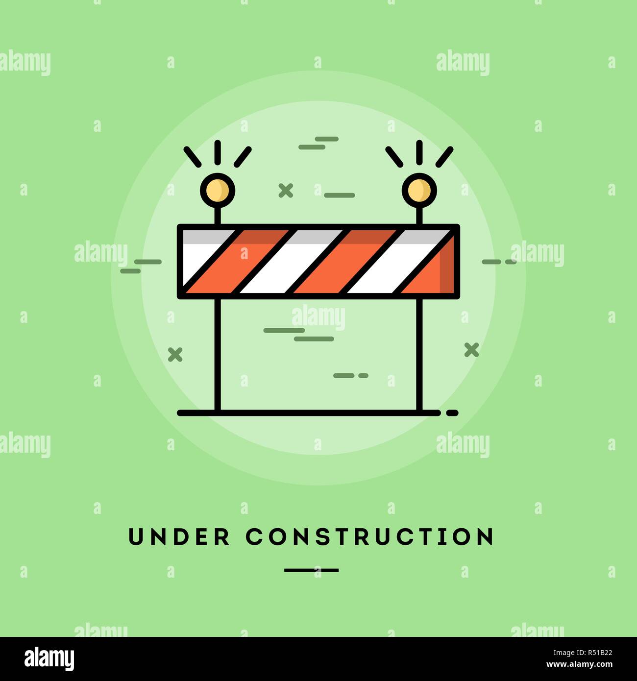 Under construction, flat design thin line banner Stock Vector Image ...