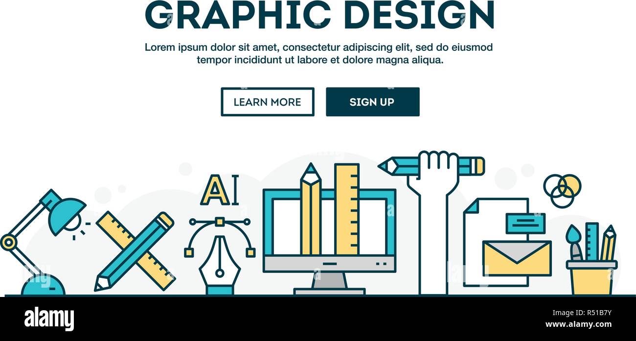 Graphic design computer concept Stock Vector Images - Alamy