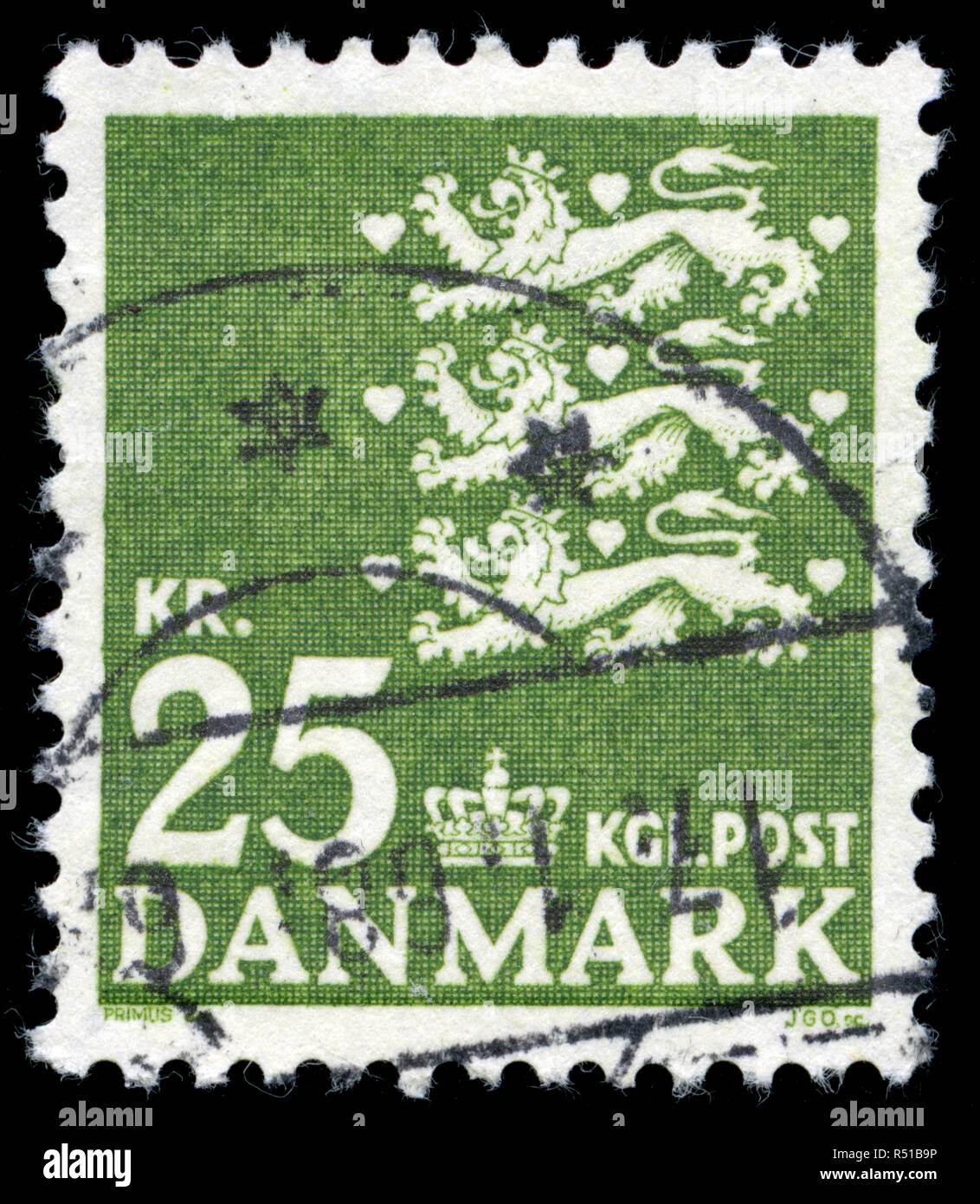 Postage stamp from Denmark in the Small Coat of arms series Stock Photo ...