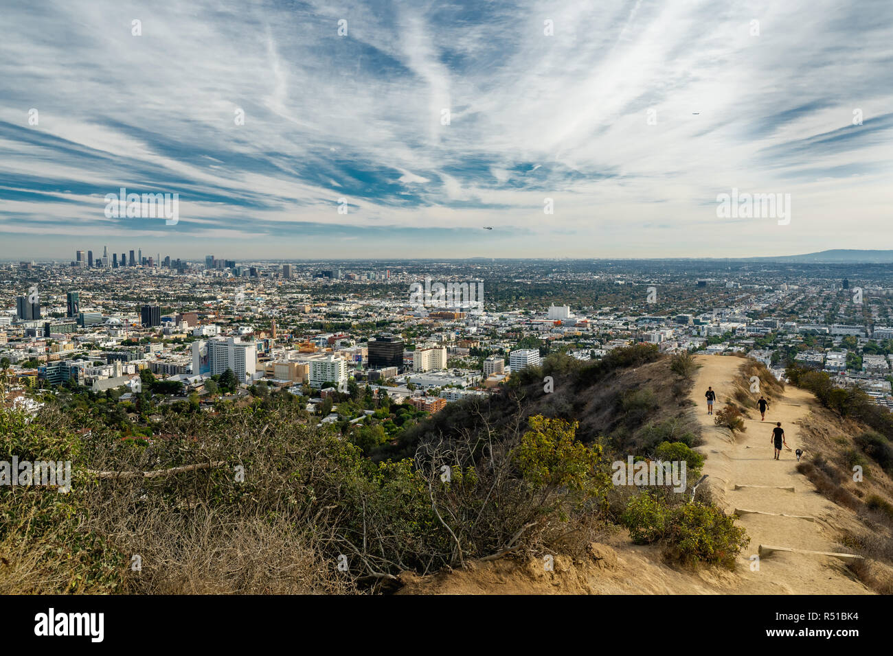 Los Angeles and Hollywood Hills, view from Runyon Canyon Park, Los ...