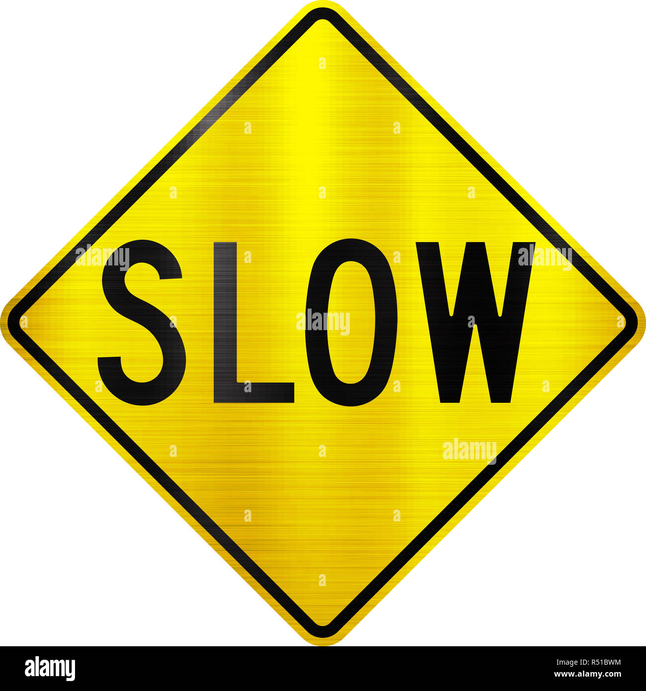 slow sign yellow alert Stock Photo - Alamy