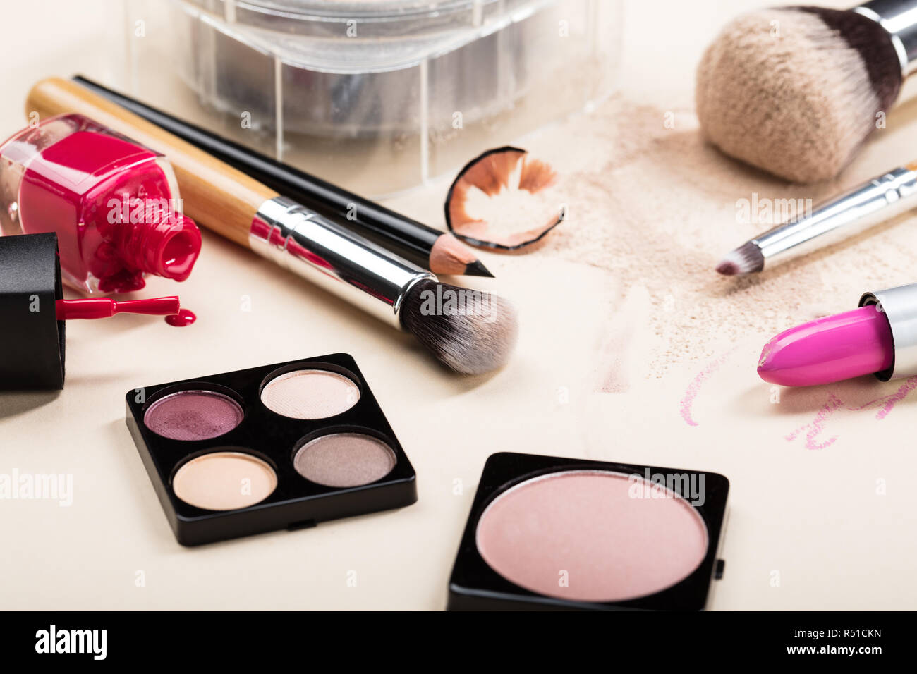 Different Type Of Makeup Products Stock Photo - Alamy